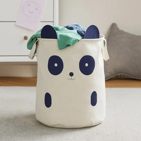 Bílý látkový dětský koš na hračky ø 38x48 cm Mimo Panda Face – Premier Housewares