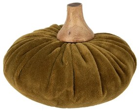 Zelená textilní dekorace dýně Pumpkin M - Ø 12*10 cm
