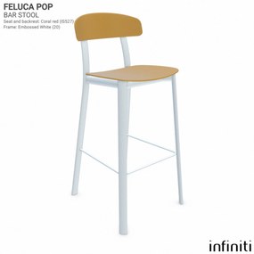 Barová židle Feluca Pop Barva kovové konstrukce: Embossed white 20, Barva sedáku a opěradla z recyklovaného plastu: Ochre yellow IS529
