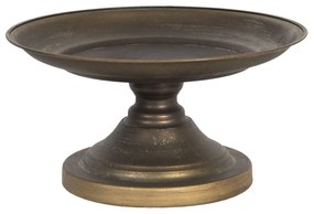 Hnědý dekorativní talíř se zlatou patinou - Ø 25*13 cm
