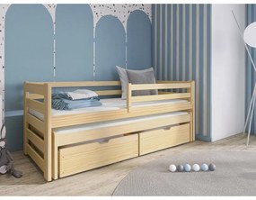 Dětská dvoulůžková postel se zásuvkami Pilksis 90, Barva: borovice