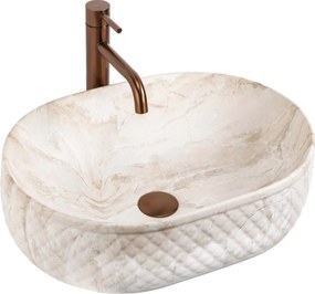 Keramické umyvadlo na desku REA OKTAWIA KALLISTO 50x35,5 cm, mramor