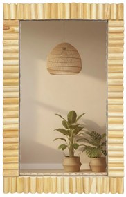 Nástěnné dřevěné zrcadlo BOHO 55x35 cm přírodní