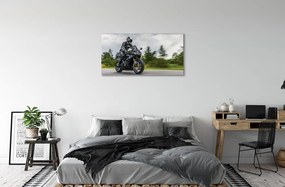 Obrazy na plátně Motocykl silnice mraky nebe 120x60 cm