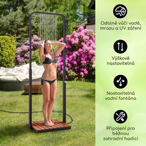 Blumfeldt Sumatra Breeze Square zahradní sprcha WPC hliník 70x55 cm hranatá