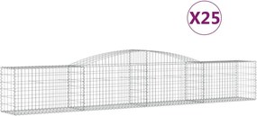 Klenuté gabionové koše 25 ks 400x50x60/80 cm pozinkované železo 3146981