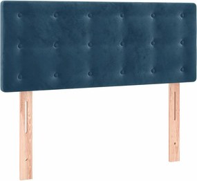 Box spring postel s matrací a LED tmavě modrá 90x190 cm samet 3134619