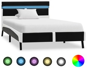 Rám postele s LED světlem černý umělá kůže 90 x 200 cm 280302