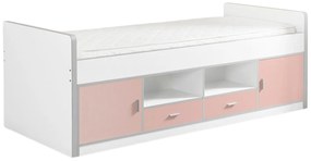 OnaDnes -20% Růžová postel se zásuvkami Vipack Bonny 90 x 200 cm