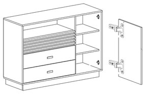 ALLMO | komoda AL07 | 120 cm | dub estana/antracit