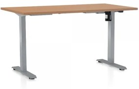 Výškově nastavitelný stůl OfficeTech A, 140 x 80 cm, šedá podnož