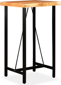 Barový set 3 kusy masivní akáciové dřevo, pravá kůže, plátno 275129