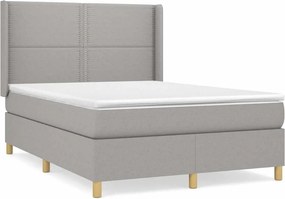 Box spring postel s matrací světle šedá 140 x 200 cm textil 3131913