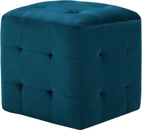 Taburety 2 ks modré 30 x 30 x 30 cm sametová látka 278384