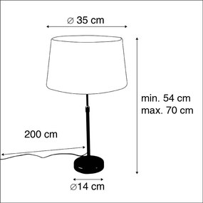 Stolní lampa bronzová s lněným stínítkem bílým 35 cm - Parte