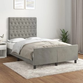 Rám postele bez matrace světle šedá 120 x 200 cm samet 3125928