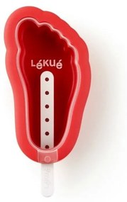 Červená silikonová forma na zmrzlinu ve tvaru chodidla Lékué Iconic