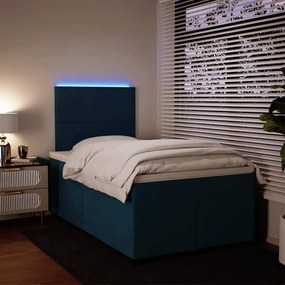 Box spring postel s matrací modrá 120 x 190 cm samet 3293156
