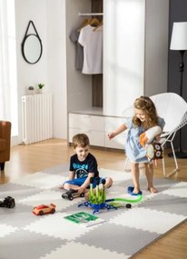 Velká pěnová podložka Ricokids puzzle 60x60 cm 4 ks bílá a šedá pro děti