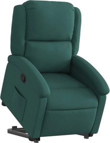 Zvedací polohovací křeslo tmavě zelené textil 3204170