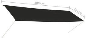 vidaXL Zatahovací markýza antracitová 400 x 150 cm
