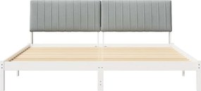 Rám postele s čelo Bílá 200 x 200 cm Masivní borové dřevo 3394402
