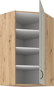 STILO ac | horní skříňka 60x60 GN-108 2F (90°) rohová s policemi | 60x60 cm | EXTRA VYSOKÁ | artisan/světle šedá