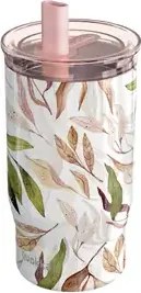 Quokka Nerezový termohrnek s brčkem Mist Falling Leaves 720 ml