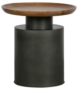 Dua příruční stolek dřevo / černý kov