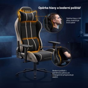 Látková herní židle černo-béžová Diablo X-One 2.0 Camel Black King