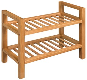 Botník s 2 policemi 50 x 27 x 40 cm masivní dubové dřevo 244208