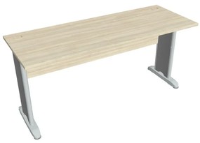 Stůl pracovní rovný 160 cm hl. 60 cm - Hobis Cross CE 1600 Dekor stolové desky: akát, Dekor lamino podnože: akát, Barva nohou: Stříbrná