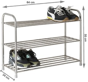 Kondela 3-řadový botník, nerezová ocel, NILS
