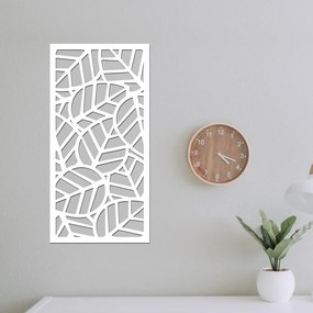 dřevo života Dřevěný dekorační panel LEAF II Zvolte rozměr (cm): 30x60, Zvolte barvu dekoru: Bílá
