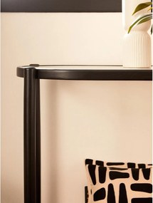 Černý/v přírodní barvě konzolový stolek se skleněnou deskou 49x100 cm Cebu – Premier Housewares