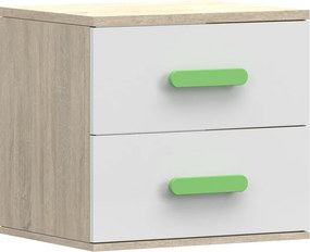 IDZ Noční stolek SMYK III 22, 55 cm Bílá + Dub Sonoma / Barevné úchytky Barva: Grafit