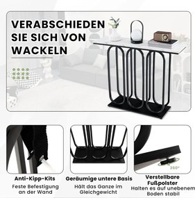 Costway Konzolový stolek 100 cm v mramorovém vzhledu, černý