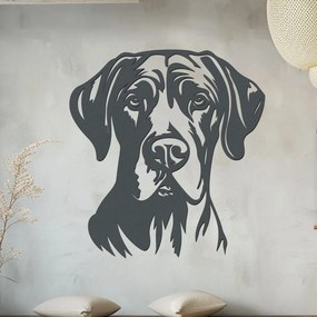 dřevo života Dřevěný obraz psa Německá doga Zvolte rozměr (cm): 60x60, Zvolte barvu dekoru: Antracitová