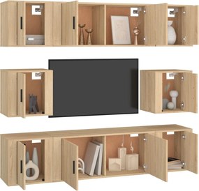 8dílný set TV skříněk dub sonoma kompozitní dřevo 3188673