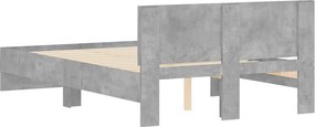 Rám postele s čelem betonově šedý 135 x 190 cm 3207507