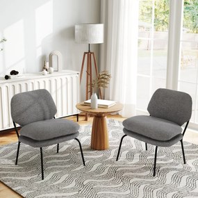 Costway Armless Accent Chair s Teddy Fleece potahem a křeslem pro volný čas