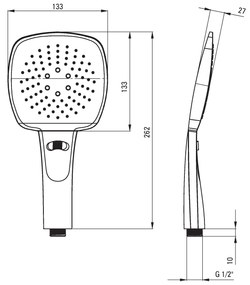 Deante Corio, sprchová baterie s horní dešťovou sprchovou sadou, chromová, NAC_01EM