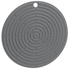 Erga Basic, kulatá silikonová kuchyňská podložka 204x204x3 mm, šedá, ERG-03748
