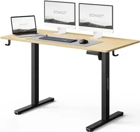 SENSE7 NOJO LIGHT Pracovní stůl černá-borovice / elektricky nastavitel