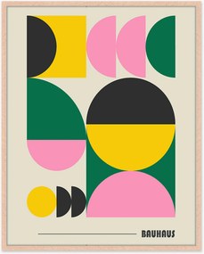 Zarámovaný digitální tisk Colorful Bauhaus Circles