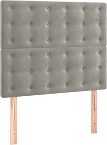 Box spring postel s matrací světle šedá 100x200 cm samet 3138067