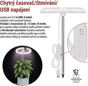 EMOS Bílá LED pěstební lampička 8W stmívatelná Z7902