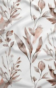 Bavlněné povlečení 140x200 bílá béžová listy na zip 4835 C KARO Cotton Max