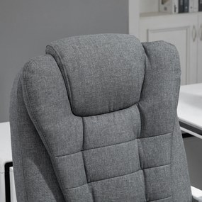 Kancelářská židle Vinsetto ergonomická kancelářská židle se sklopnou podnožkou, výškově nastavitelná a sklopná, kovově šedá pro pohodlí v domácí kanc…