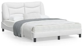 Rám postele s LED osvětlením bílý 140 x 200 cm umělá kůže,  3213935